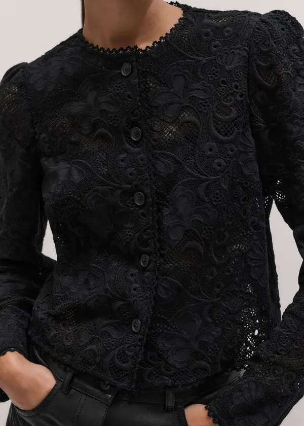 ME+EM Lace Cropped Jacket