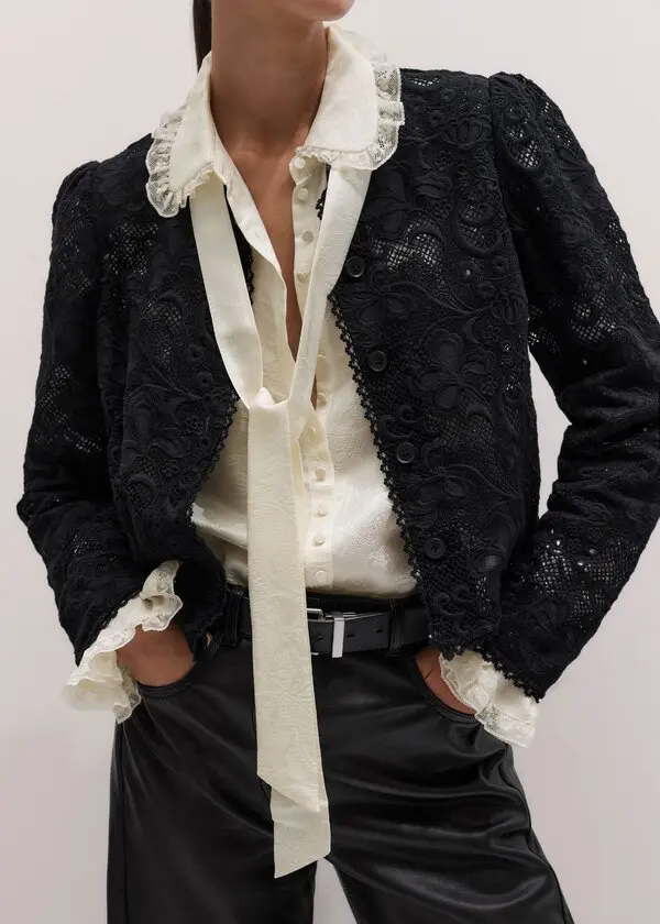 ME+EM Lace Cropped Jacket