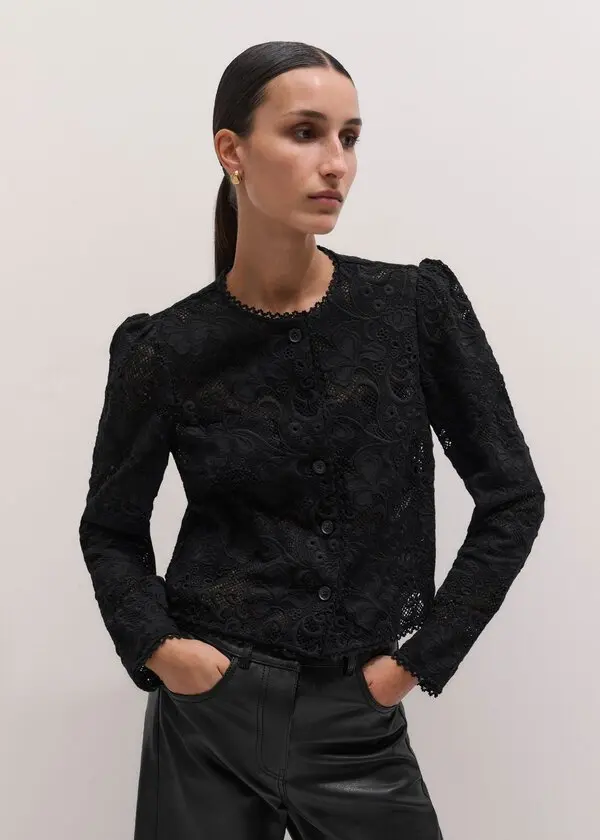 ME+EM Lace Cropped Jacket