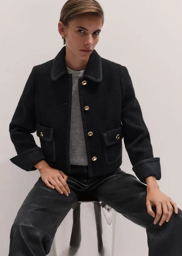 ME+EM Cropped Bouclé Jacket