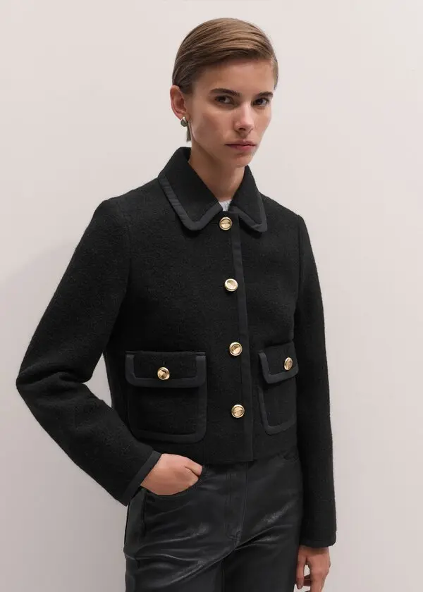 ME+EM Cropped Bouclé Jacket