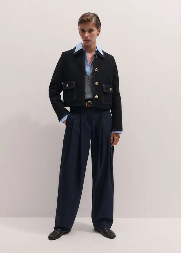 ME+EM Cropped Bouclé Jacket
