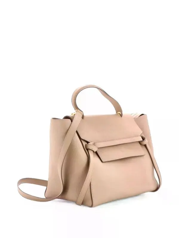 Celine Belt Bag Textured Leather Mini Shoulder Bag - Neutrals