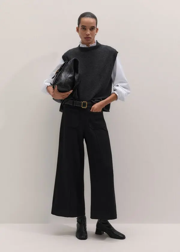 ME+EM Super Wide Crop Trouser