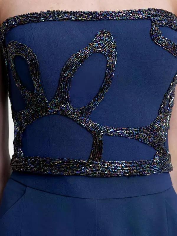 GEMY MAALOUF Bead-embellished Strapless Top