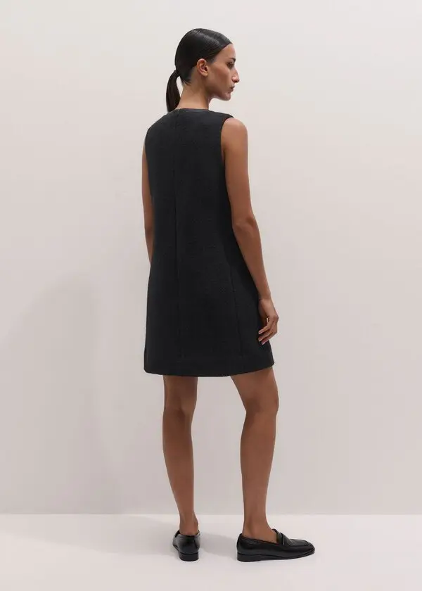 ME+EM Mini Shift Dress With Gold Button Detail