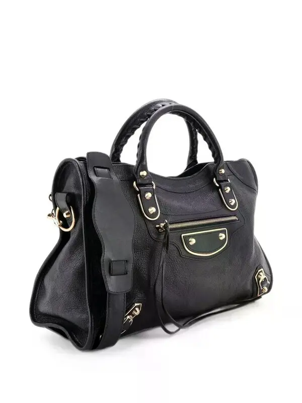 Balenciaga City Classic Metallic Edge Bag Leather Medium Satchel