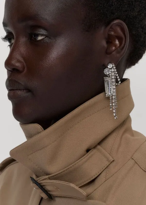 ME+EM Modern Diamente Cluster Earrings