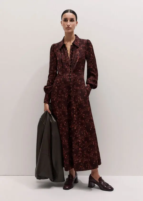 ME+EM Whimsical Bulbs Print Maxi Dress + Tie
