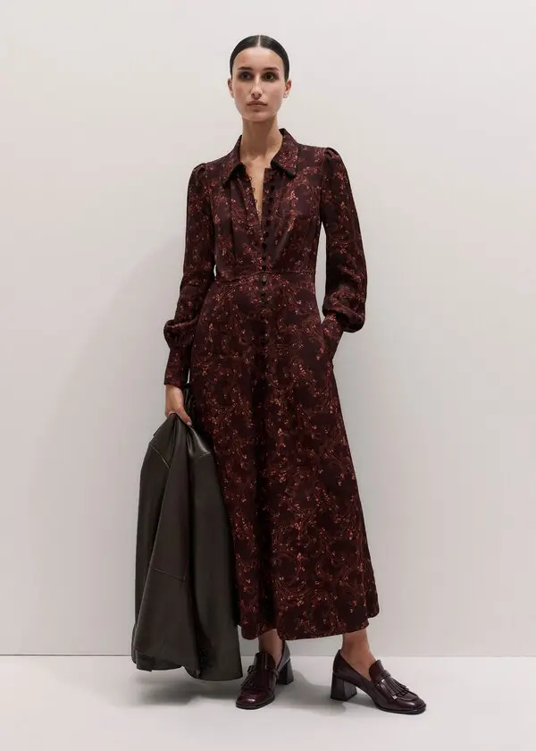ME+EM Whimsical Bulbs Print Maxi Dress