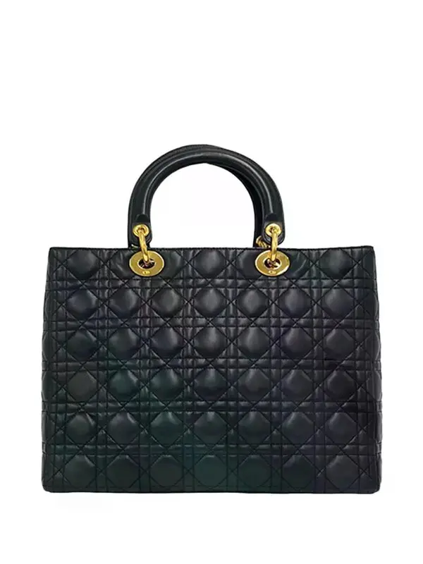 Dior 2000-2015 Large Lambskin Cannage Lady Satchel