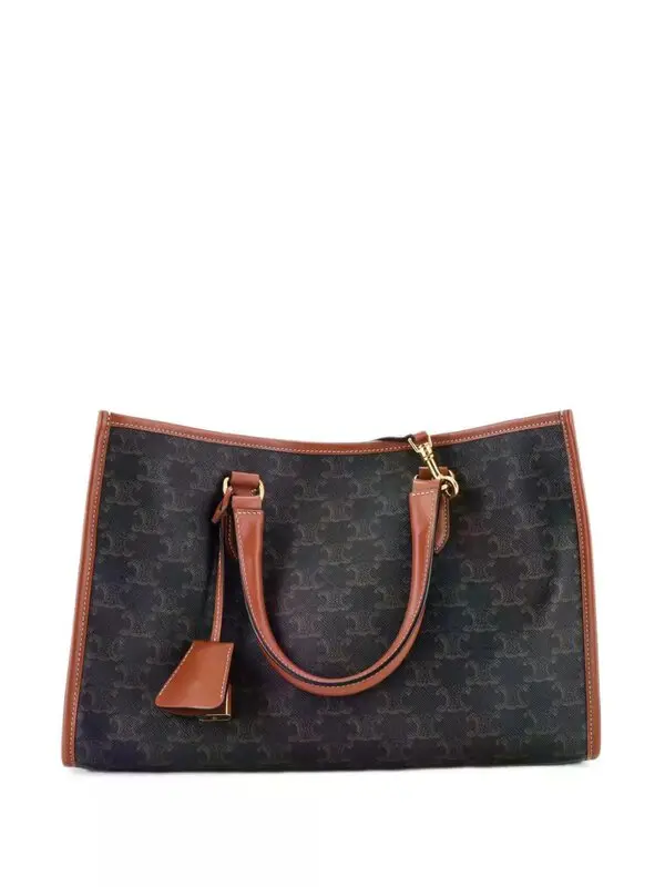 Celine Horizontal Cabas Triomphe Coated Canvas Mini Tote Bag - Brown