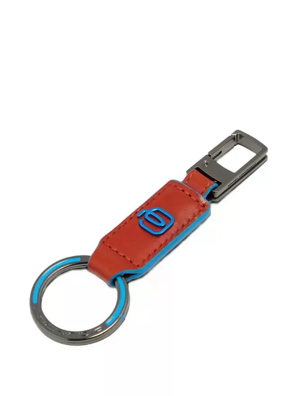 PIQUADRO Leather Keyring With Carabiner Detail