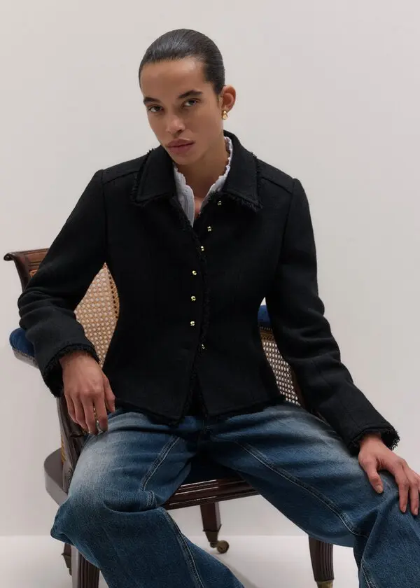 ME+EM Textured Peplum Jacket
