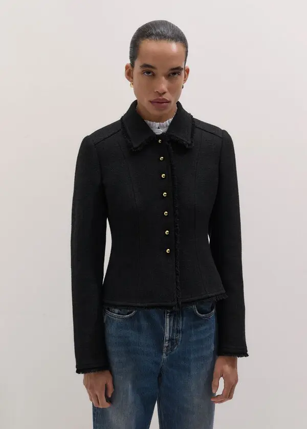 ME+EM Textured Peplum Jacket