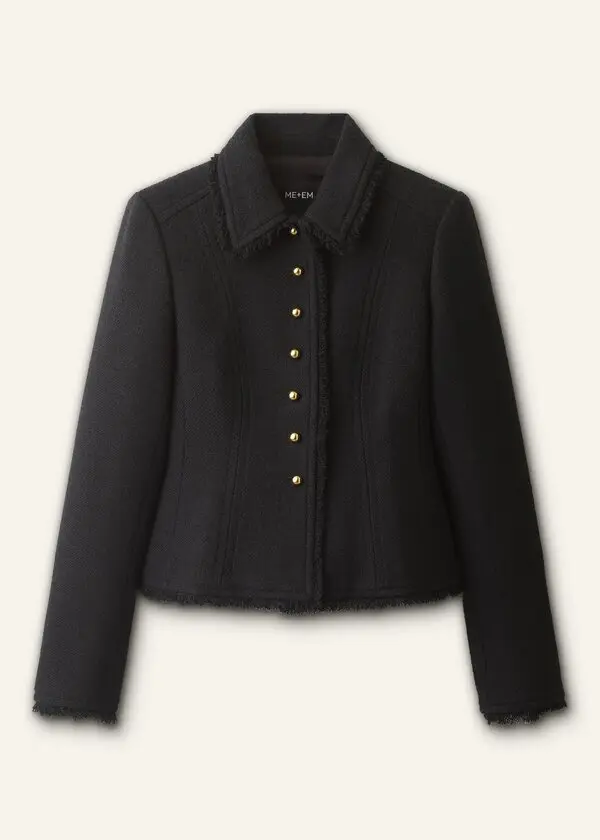 ME+EM Textured Peplum Jacket