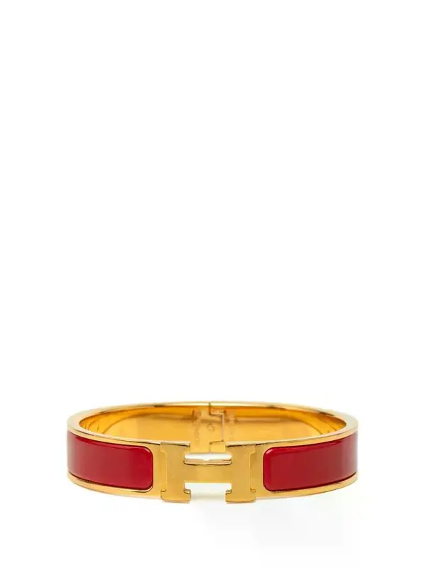 Hermès 2000-2026 Narrow Enamel Clic H Bracelet Pm Costume Bracelet - Red