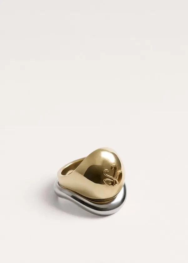 ME+EM Gold And Silver Cygnet Ring Set