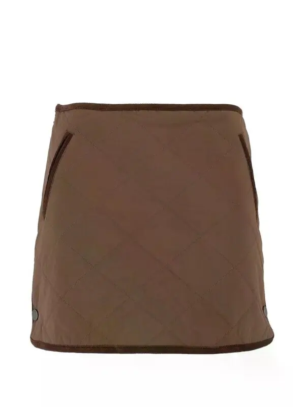 ELEH Quilted Corduroy-trim Mini Skirt