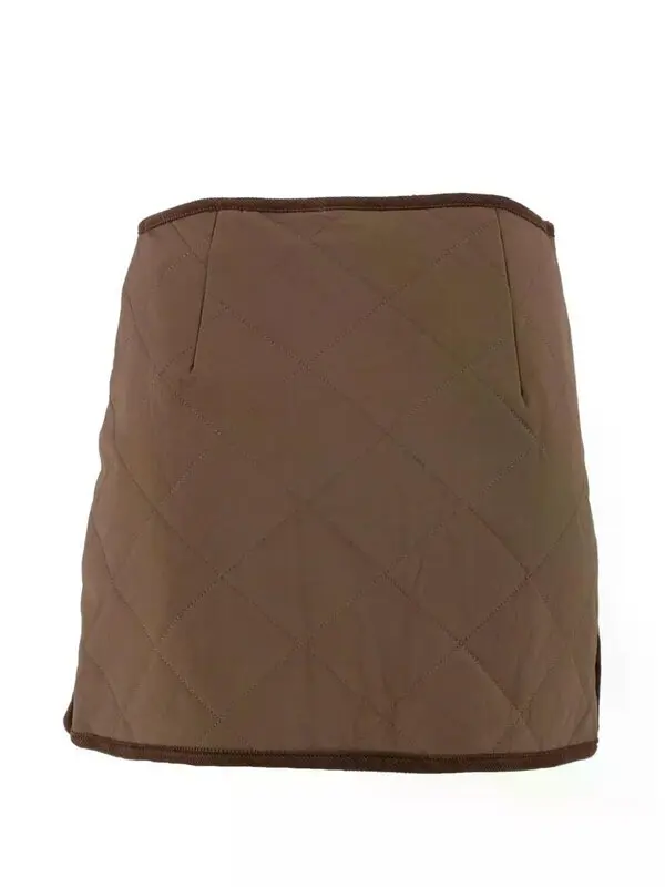 ELEH Quilted Corduroy-trim Mini Skirt