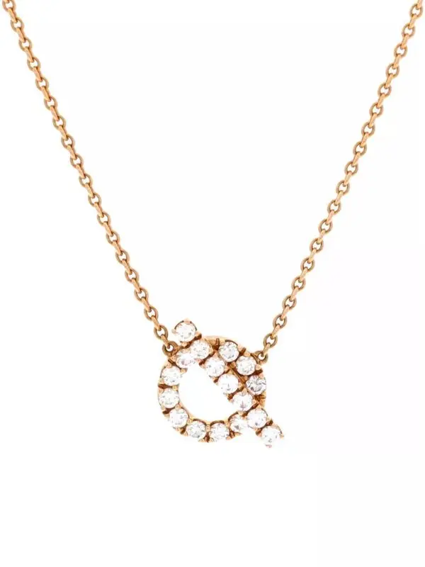 Hermès 18k Rose Gold Diamond Pendant Necklace - Pink