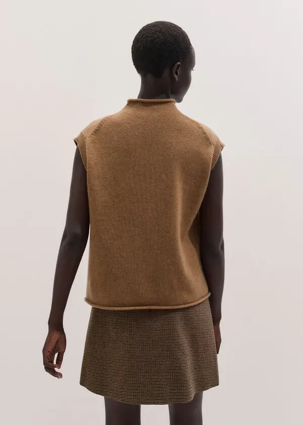 ME+EM High Neck Knit Tank - Deep Camel