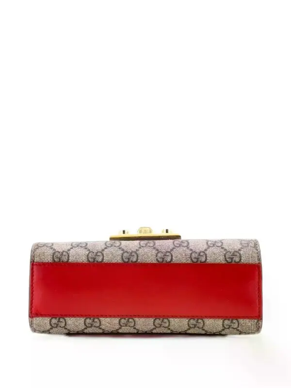 Gucci Padlock Shoulder Bag Gg Coated Canvas And Leather Small Crossbody Bag - Red