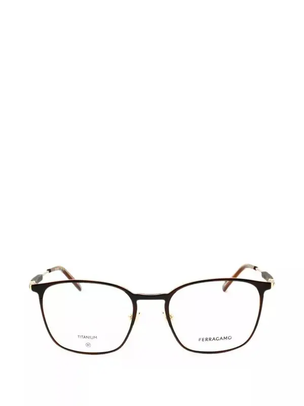 FERRAGAMO Titanium Rectangle-frame Glasses