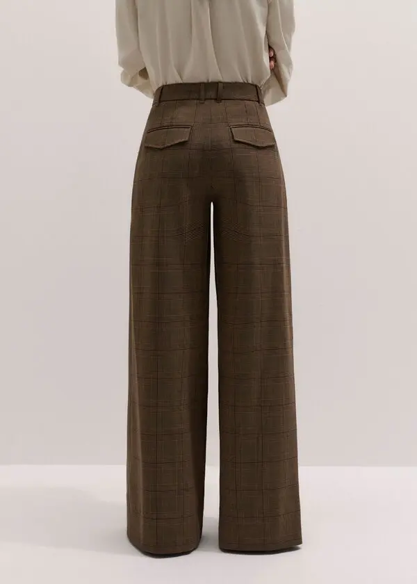 ME+EM Icon Check Wide-leg Trousers
