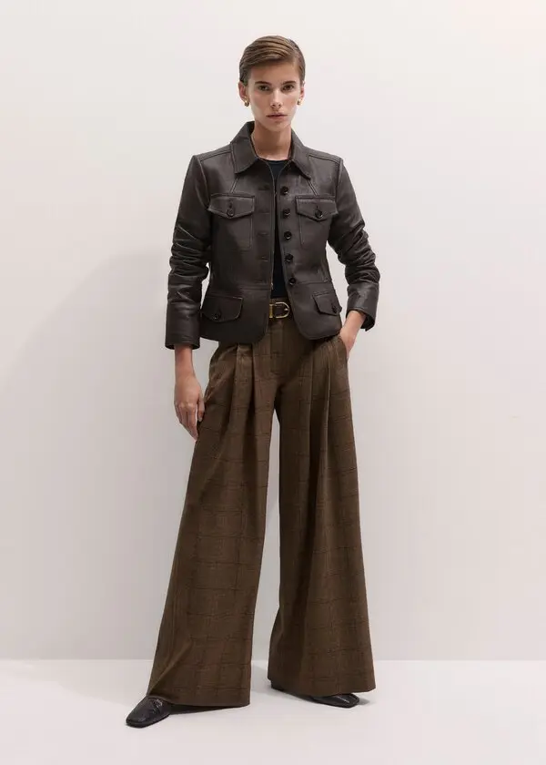 ME+EM Icon Check Wide-leg Trousers