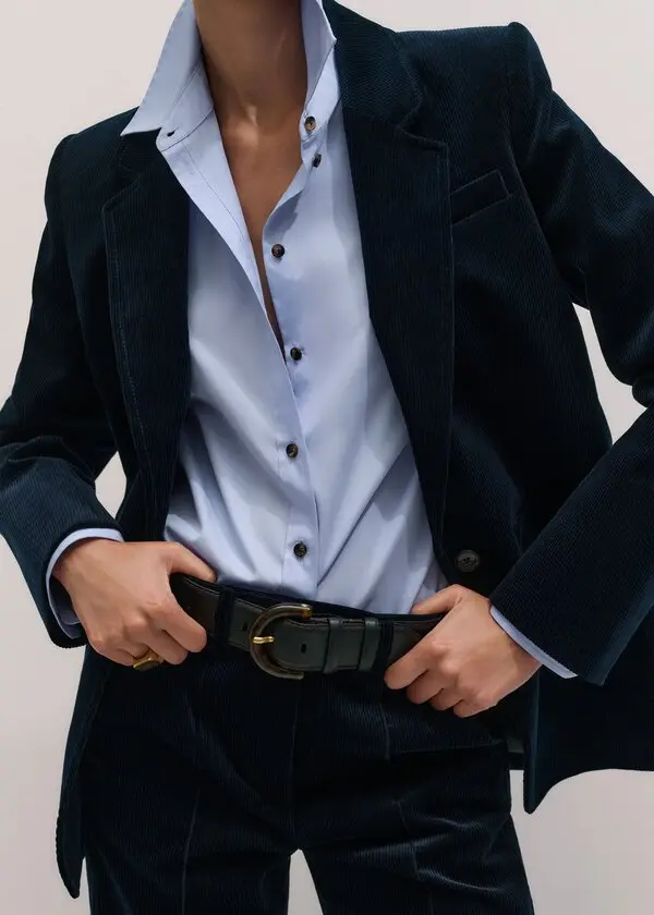 ME+EM Patch Pocket Sharp Shoulder Blazer Blue - Navy