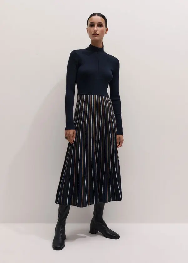ME+EM Merino Stripe Knit Maxi Dress