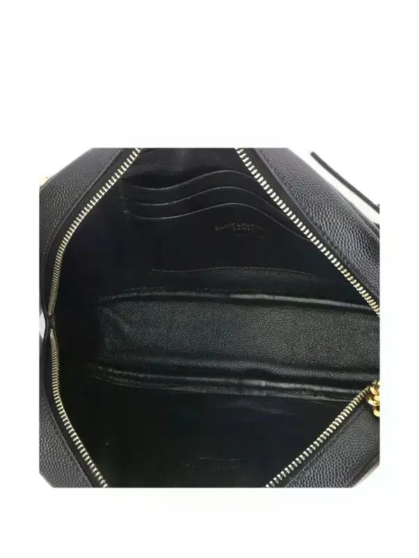 Saint Laurent Matelassé Chevron Leather Mini Camera Bag - Black