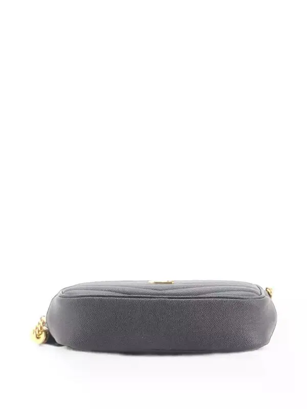 Saint Laurent Matelassé Chevron Leather Mini Camera Bag - Black