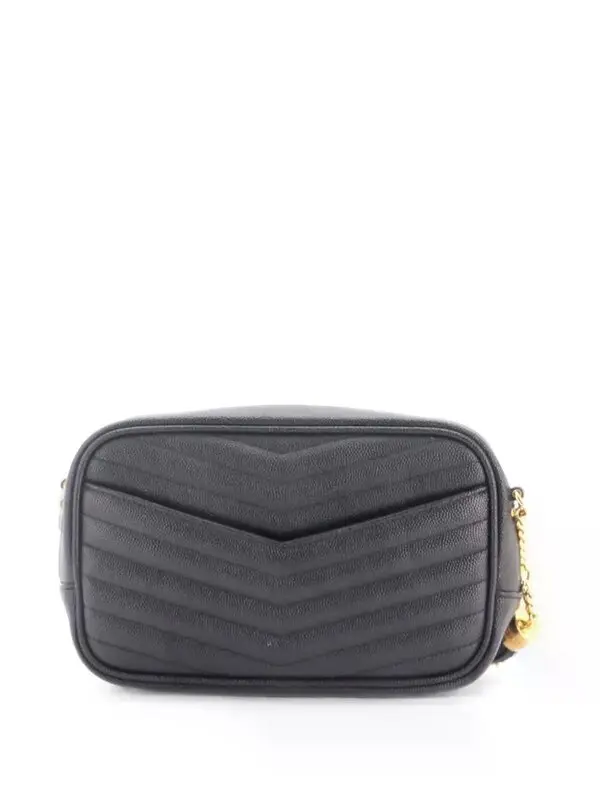 Saint Laurent Matelassé Chevron Leather Mini Camera Bag - Black