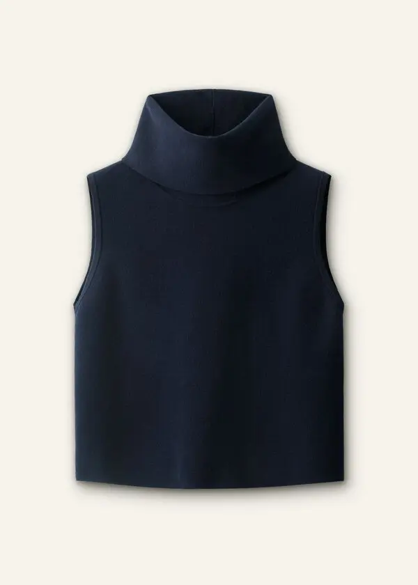 ME+EM Merino High Neck Vest - Navy