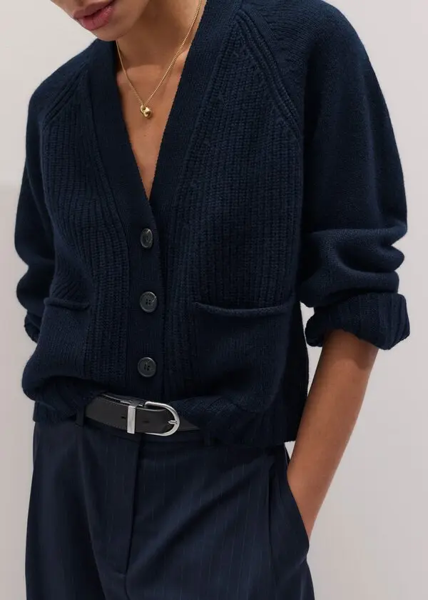 ME+EM Merino Cashmere V Neck Relaxed Cardigan