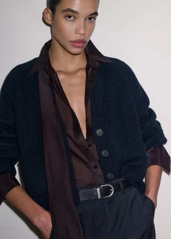 ME+EM Merino Cashmere V Neck Relaxed Cardigan