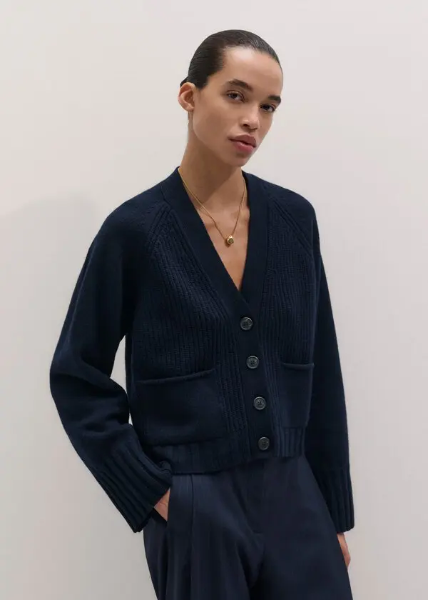 ME+EM Merino Cashmere V Neck Relaxed Cardigan