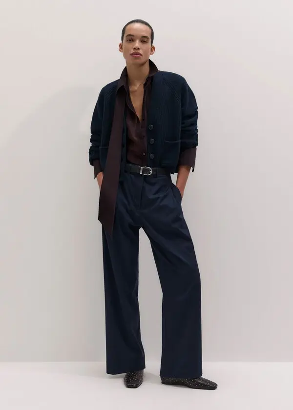 ME+EM Merino Cashmere V Neck Relaxed Cardigan