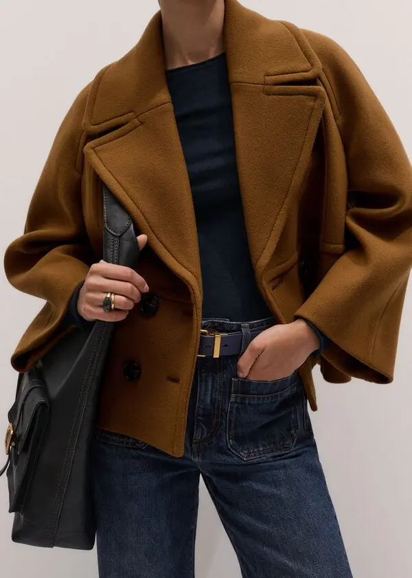 ME+EM Crop Swing Coat - Camel