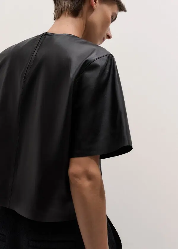 ME+EM Boxy Luxe Leather T-shirt
