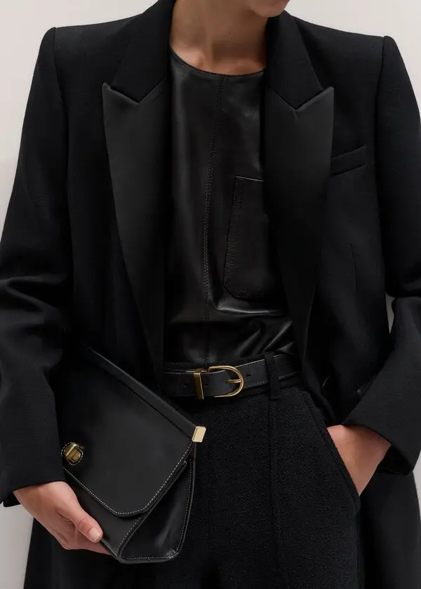 ME+EM Boxy Luxe Leather T-shirt