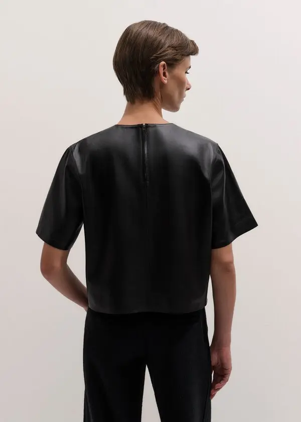 ME+EM Boxy Luxe Leather T-shirt