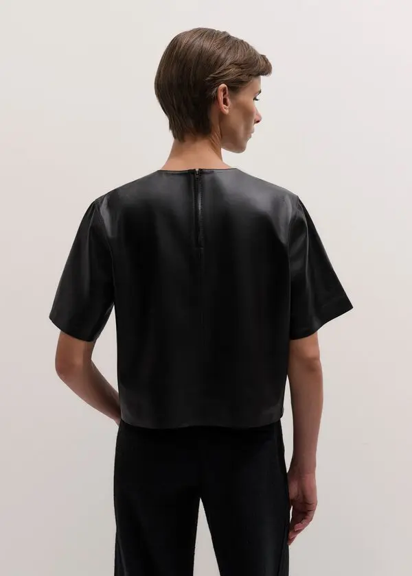 ME+EM Boxy Luxe Leather T-shirt