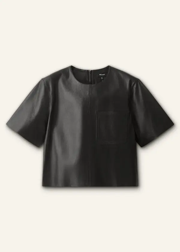 ME+EM Boxy Luxe Leather T-shirt