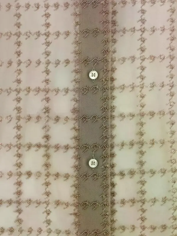Brunello Cucinelli Sequin-embellished Checked Silk Shirt - Neutrals
