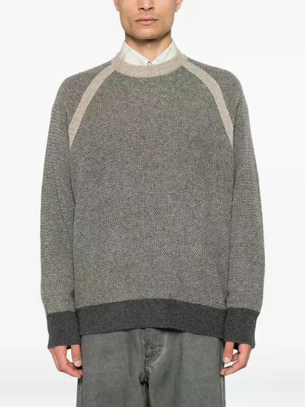 ZIGGY CHEN Raglan Sleeve Button Slit Sweater