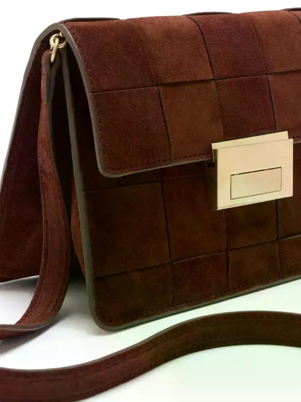 LOEFFLER RANDALL Delphine Woven Suede Shoulder Bag