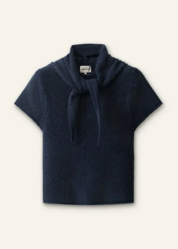 ME+EM Responsible Alpaca Half Zip Baby Tee + Scarf